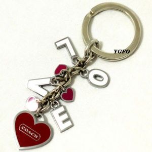 Coach | Accessories | New Rare Coach Love Letters Heart Enamel Keychain ...